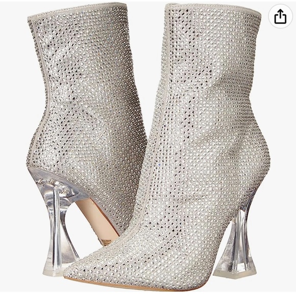 Steve Madden | Shoes | Steve Madden Vivy Rhinestones Bootie Silver ...